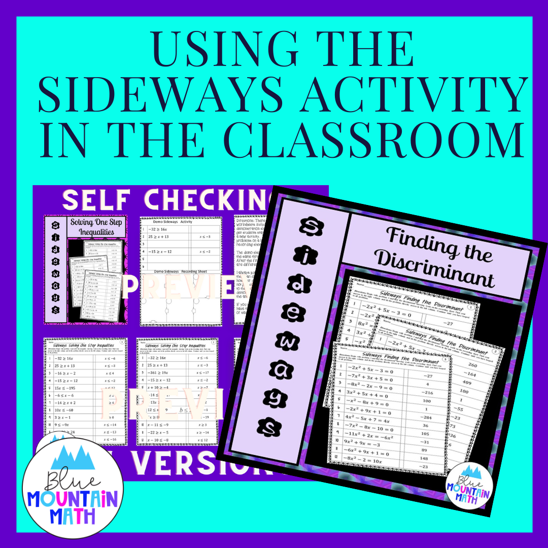 Using the Sideways Activity in the Classroom - Blue Mountain Math